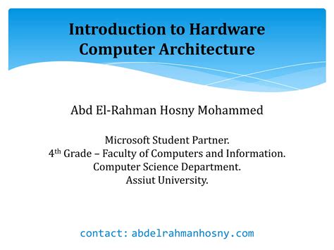 10 Introduction To Hardware Computer Architecture Pptx Computing