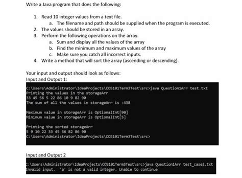Solved Write A Java Program That Does The Following Read Chegg