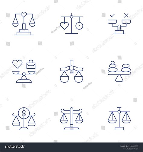 32089 Balancing Scale Line Icon Stock Vectors And Vector Art