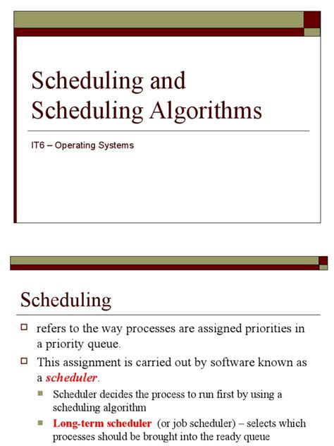 Lecture 5 Scheduling Algorithms Download Free Pdf Scheduling
