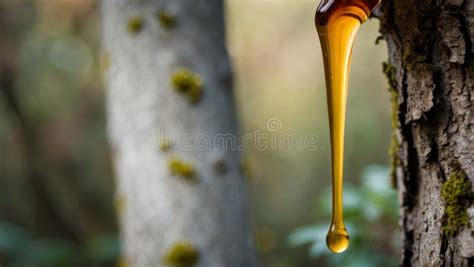 Sap Dripping From Tree Golden Sap Oozing From A Tree Trunk Stock Image Image Of Tree Golden