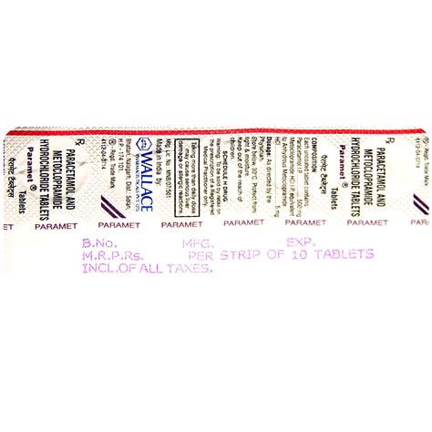 Paramet Tablet 10s Price Uses Side Effects Composition Apollo