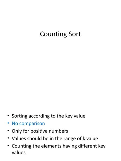 counting sort pdf