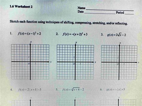 Solved 1 6 Worksheet 2 Name Date Period Sketch Each Function