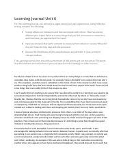 Learning Journal Unit 6 Docx Learning Journal Unit 6 For This Learning Journal You Will Write