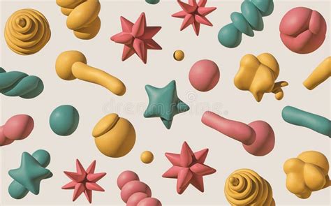 A Vibrant And Playful Composition Featuring A Variety Of Colorful Shapes And Patterns