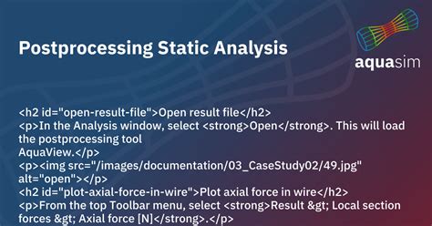Postprocessing Static Analysis Aquasim