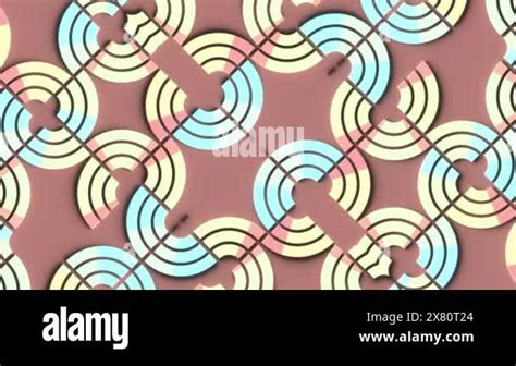 3d Rendering Loop Animation Of A Symmetrical Pattern Of Interconnected