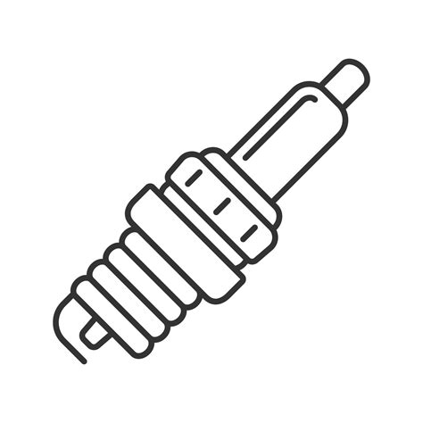 Car Spark Plug Linear Icon Thin Line Illustration Contour Symbol