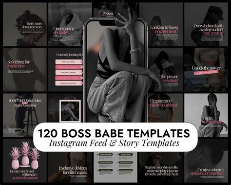 Boss Babe Social Media Templates Digital Marketing Post Templates Personal Growth Pink