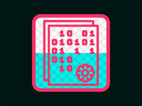 Binary Code And Gear Retro Logo Graphic By Digitalpapersshop · Creative