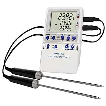Traceable Excursion Trac Data Logging Thermometer With Calibration Stainless Steel Probes
