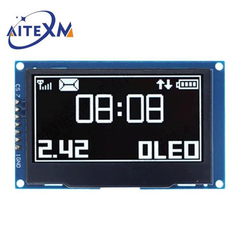 促销活动2 42 Inch 2 42 Oled Display Module 128x64 Lcd Hd Screen Module Ssd1309 7 Pin Spi Iic I2c