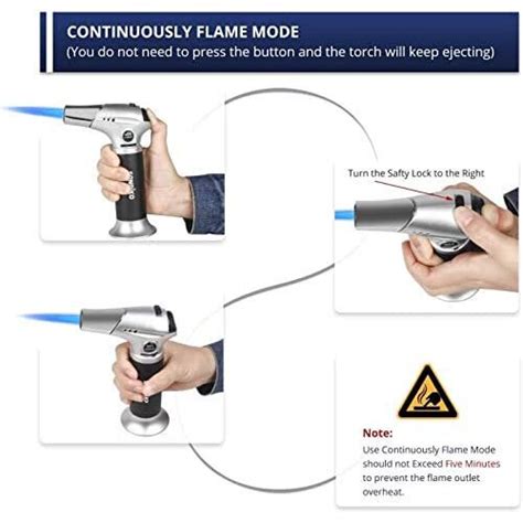 Sondiko Kitchen Blow Torch Refillable Kitchen Butane Torch With Safety