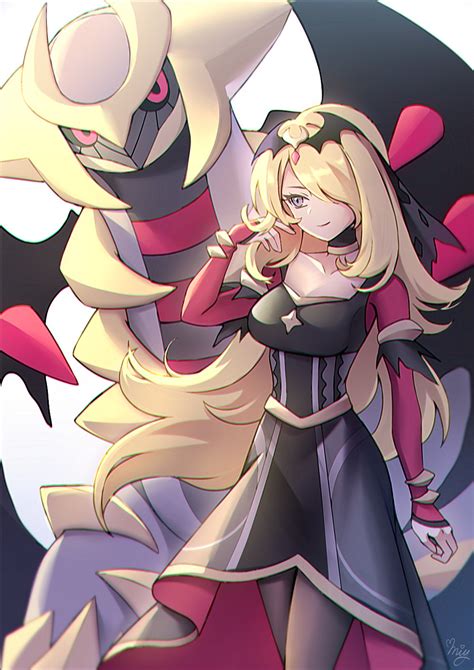Cynthia Giratina And Cynthia Pokemon And 1 More Drawn By Miy 001