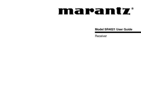 Marantz Sr4021 Surround Receiver Owners Manual Tekrevolt