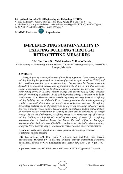 Pdf Implementing Sustainability In Existing Building Through Retrofitting Measures