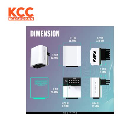 ĐẦu NỐi NguỒn 12vhpwr V2 600w 90° Ezdiy 12vhpwr 90° Turn Alu Adapter Std White