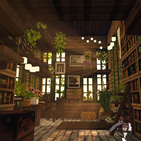 Wooden Interior Lush Cottagecore Interior Minecraft Lush