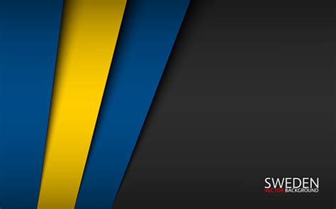 스웨덴어 색상과 텍스트에 대한 회색 여유 공간현대 벡터 배경 스웨덴 국기의 모양에 종이의 오버레이 시트 스웨덴에서 만든 0명에 대한 스톡 벡터 아트 및 기타 이미지 Istock