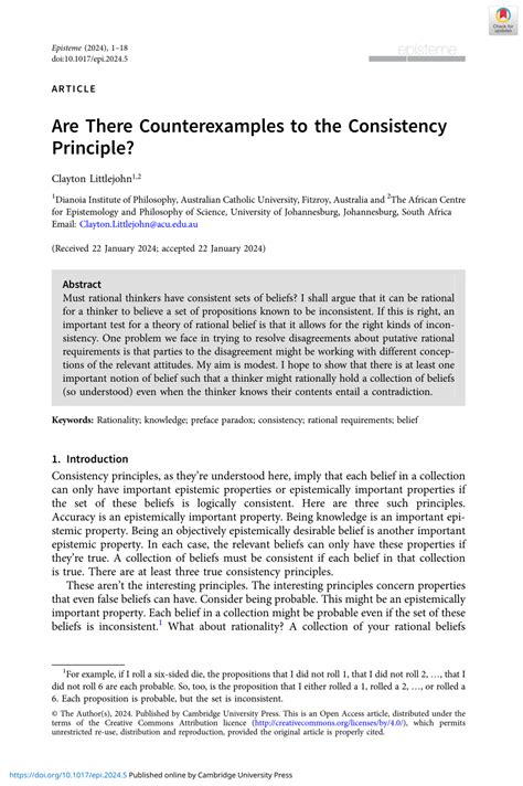 Pdf Are There Counterexamples To The Consistency Principle