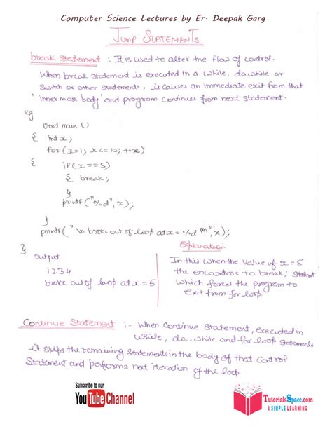 22 Jump Statements Break And Continue Statement C Programming Language