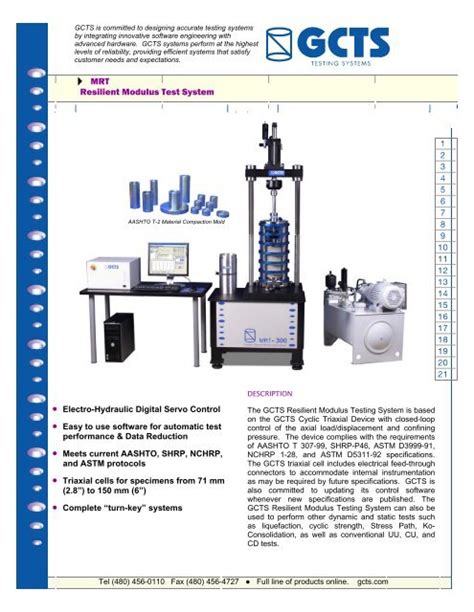 Mrt Resilient Modulus Test System Gcts Testing Systems
