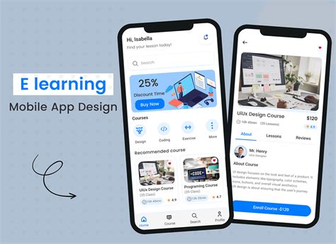 E Learning Mobile App Ui Ux Design Behance
