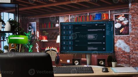 Ai Llm Chatbot Software Interface On Pc In Home Office Showing Virtual Assistant Answering User