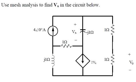 solved use mesh analysis to find v0 in the circuit below