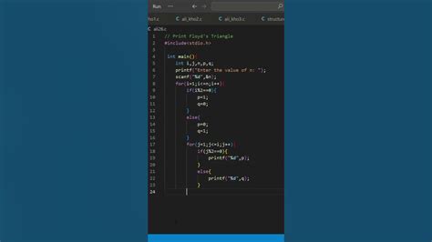 floyd s triangle in c language very short and interesting program youtube