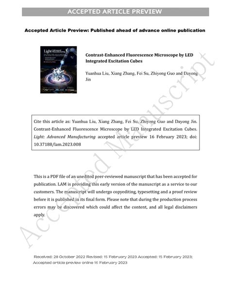 pdf contrast enhanced fluorescence microscope by led integrated excitation cubes