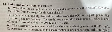 Solved 11 Units And Unit Conversion Exercises A What Does