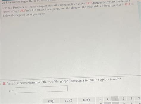 Solved 13 Problem 7 A Secret Agent Skis Off A Slope