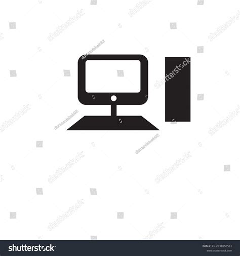 Vector Minimalist Desktop Computer Illustration Stock Vector Royalty Free 2031050561