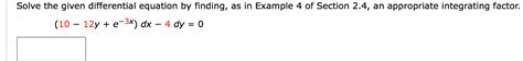 solved solve the given differential equation by finding as