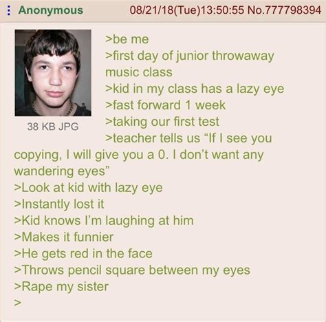 Anon Has A Lazy Eye Fetish R Greentext