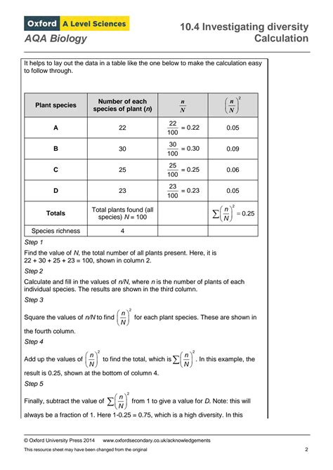 Solution Species Diversity Index Calculating Sheet And Answer Studypool Solution Species Diversity Index Calculating Sheet And Answer Studypool