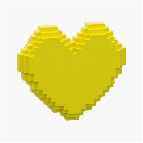 복셀 골드 하트 3d 모델 Turbosquid 1980739