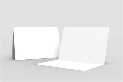 절반과 수평 브로셔를 모의 흰색 템플릿을 빈 및 프레 젠 테이 션 디자인 3d 그림입니다 형판에 대한 스톡 사진 및 기타 이미지 Istock