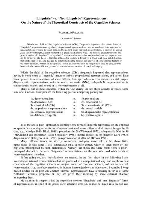 pdf “linguistic” vs “non linguistic” representations on the nature