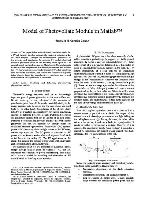 Pdf Model Of Photovoltaic Module In Matlab