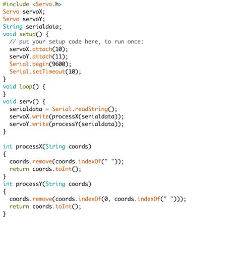 Sending Mouse Position To Arduino And Servo Tracking Help Programming Arduino Forum