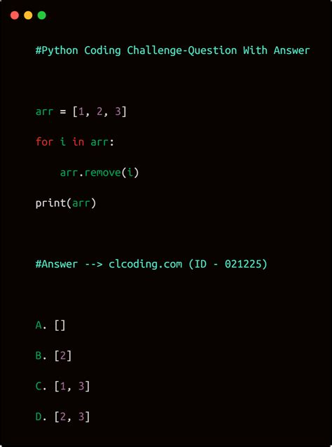 Python Coding Challenge Question With Answer Id 021225 ~ Computer Languages Clcoding