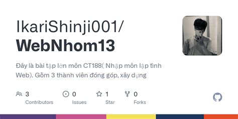Github Ikarishinji001 Webnhom13 Đây Là Bài Tập Lớn Môn Ct188 Nhập Môn Lập Tình Web Gồm 3