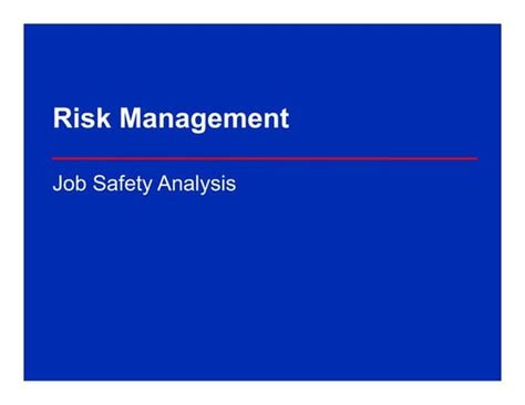 Job Safety Analysis Training Pdf