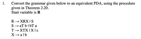Solved 1 Convert The Grammar Given Below To An Equivalent