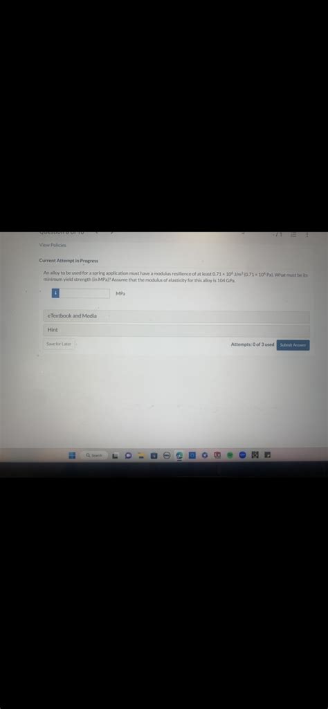 Solved An Alloy To Be Used For A Spring Application Must Chegg Com