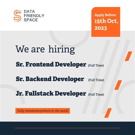 Data Friendly Space Dfs On Linkedin Jobopportunity Hiringnow