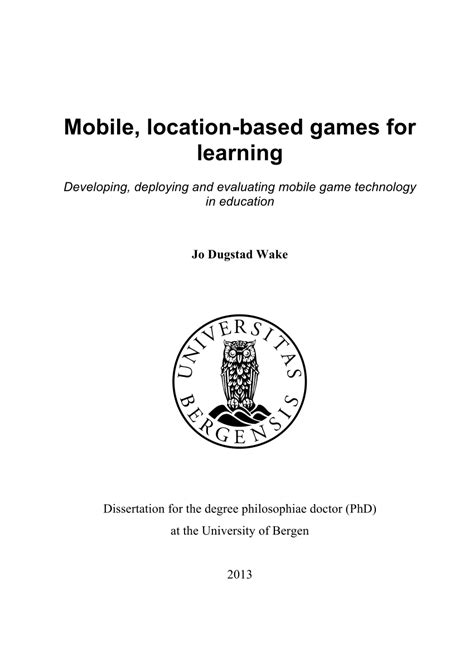 pdf mobile location based games for learning developing deploying